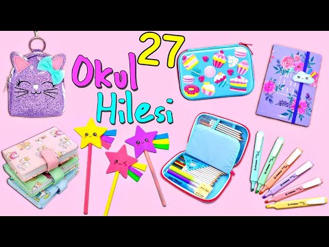 27 İLGİNÇ OKUL EŞYASI FİKRİ - Eva ile Okul Malzemesi Yapımı - OKULA DÖNÜŞ HİLELERİ