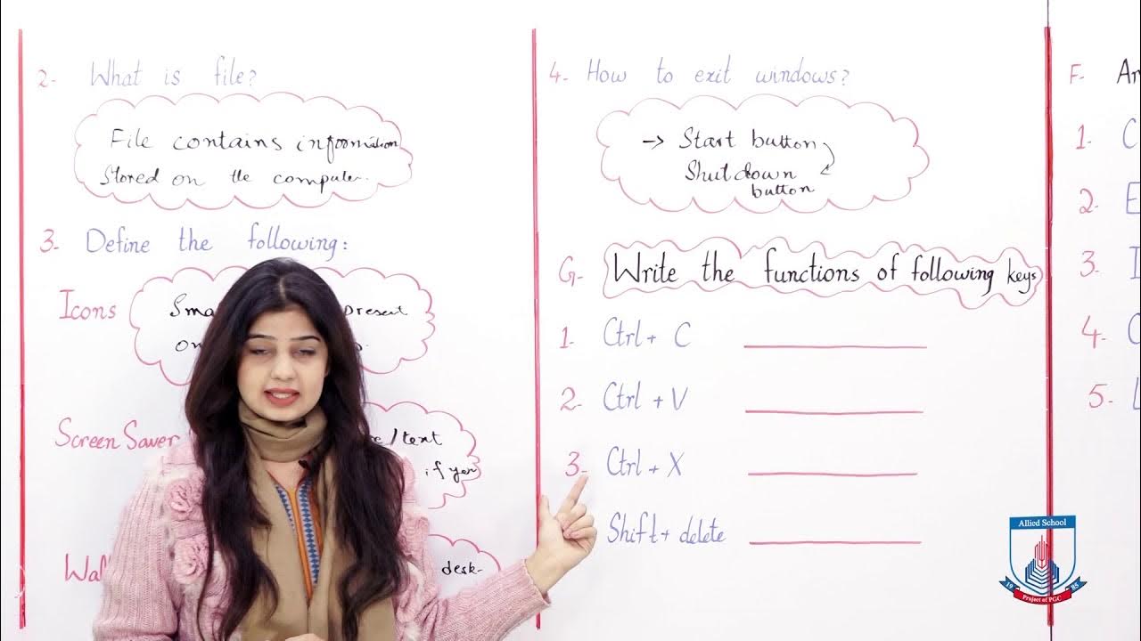 Class 4 - Computer Studies - Chapter 4 - Lecture 6 exercise (part 2) - Allied Schools - YouTube