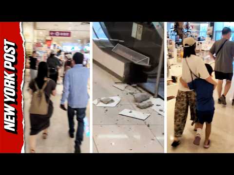 Stunned Shoppers FLEE Crumbling Mall after 7.1-Magnitude Earthquake Rocks Japan