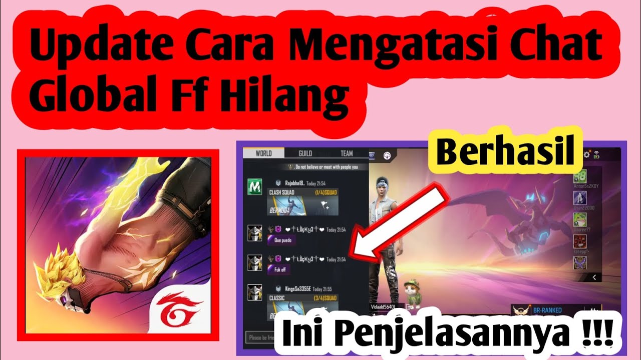 Cara Mengatasi Chat Global Ff Hilang | Cara Chat Global Ff - YouTube