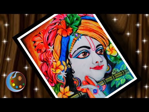 Beautiful Krishna Drawing with colour Pencils/krishna drawing/Krishna ...