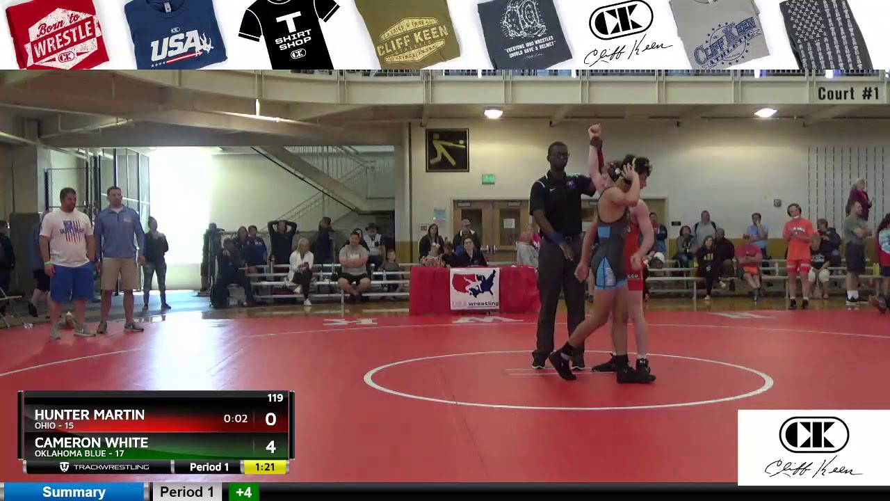 Mat 2 119 Hunter Martin Ohio Vs Cameron White Oklahoma Blue - YouTube