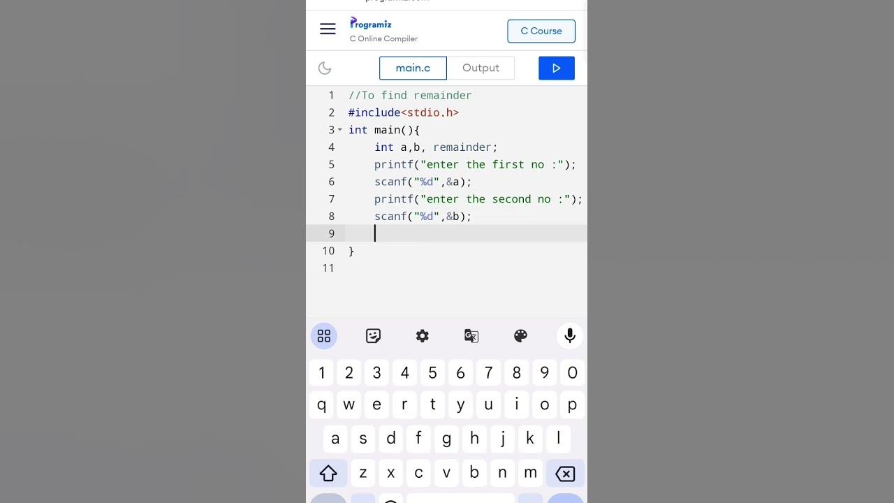 7/100 days |find remainder of two number using modulus operator|c programming| - YouTube