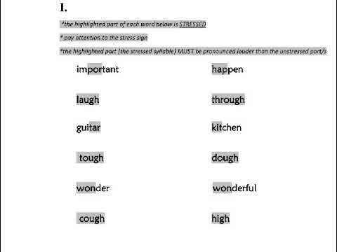 Exercise On Stressed Syllables And Intonation - YouTube