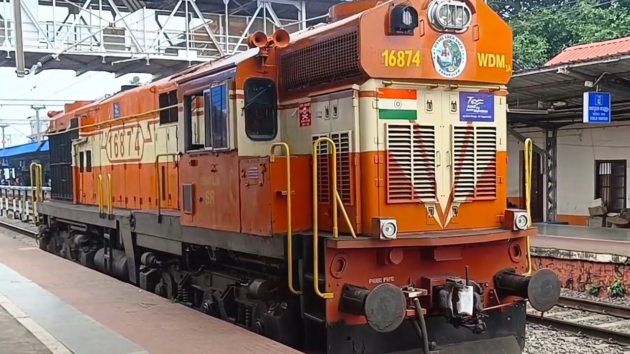 #newly painted WDM3a#locco#Kollamjunction# - YouTube