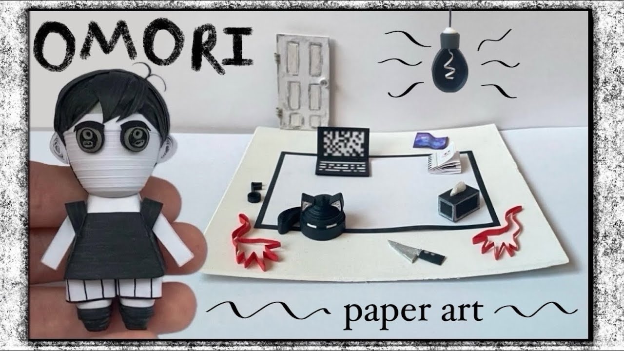 I made a miniature WHITE SPACE from OMORI out of paper (OMORI paper ...