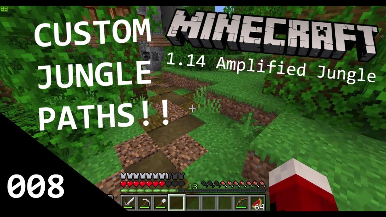 CUSTOM JUNGLE PATHS! - 1.14 Minecraft: 008 - YouTube