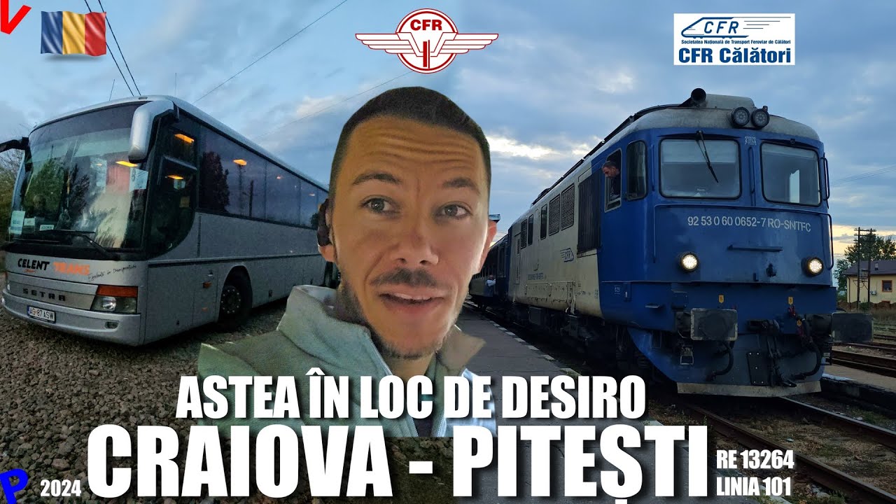 Craiova - Pitesti | Tren cu 1 vagon, auto si intarziere prin Oltenia 12 ...