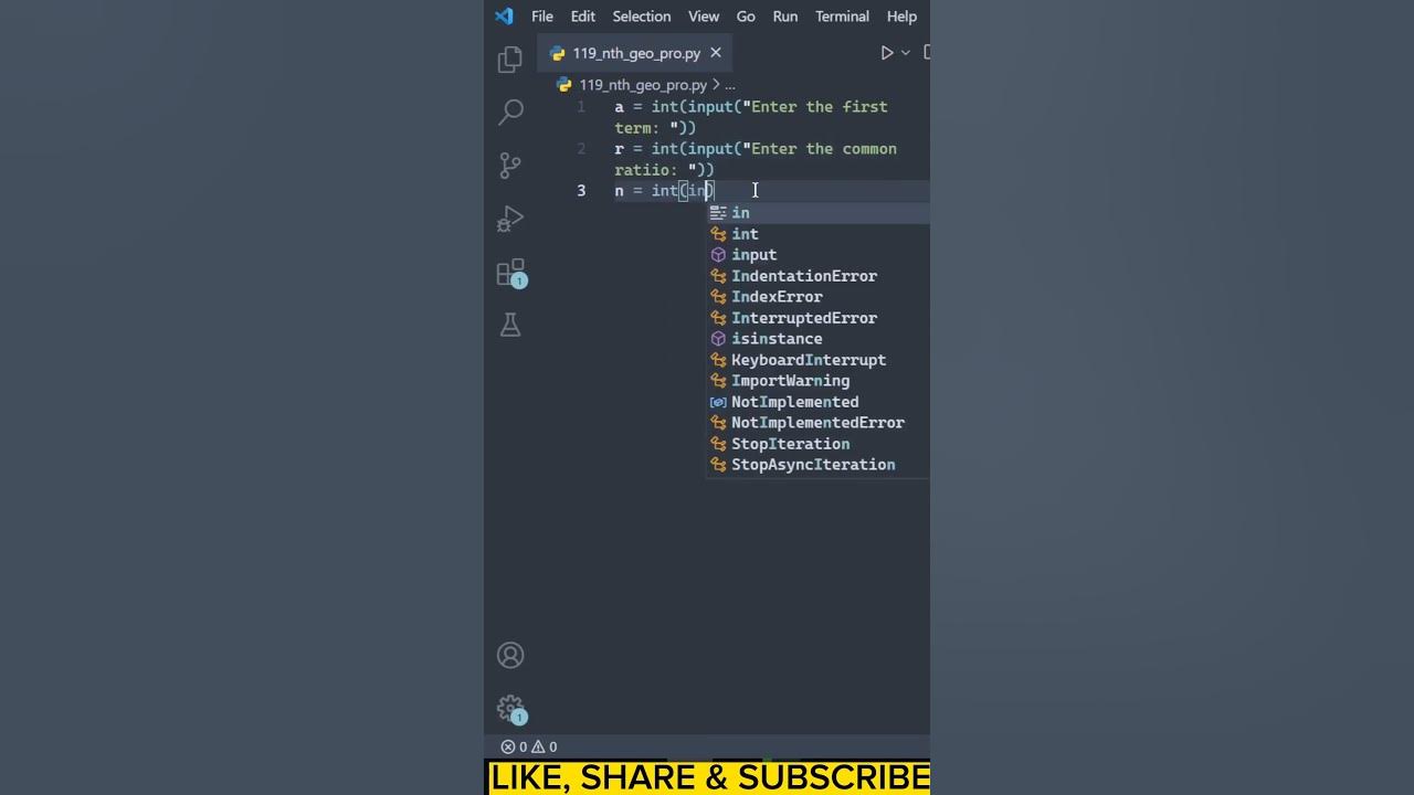 Calculate n'th geometric progression in python - YouTube