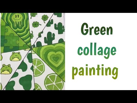 How to make Beautiful collage drawing | green board | step by step ...