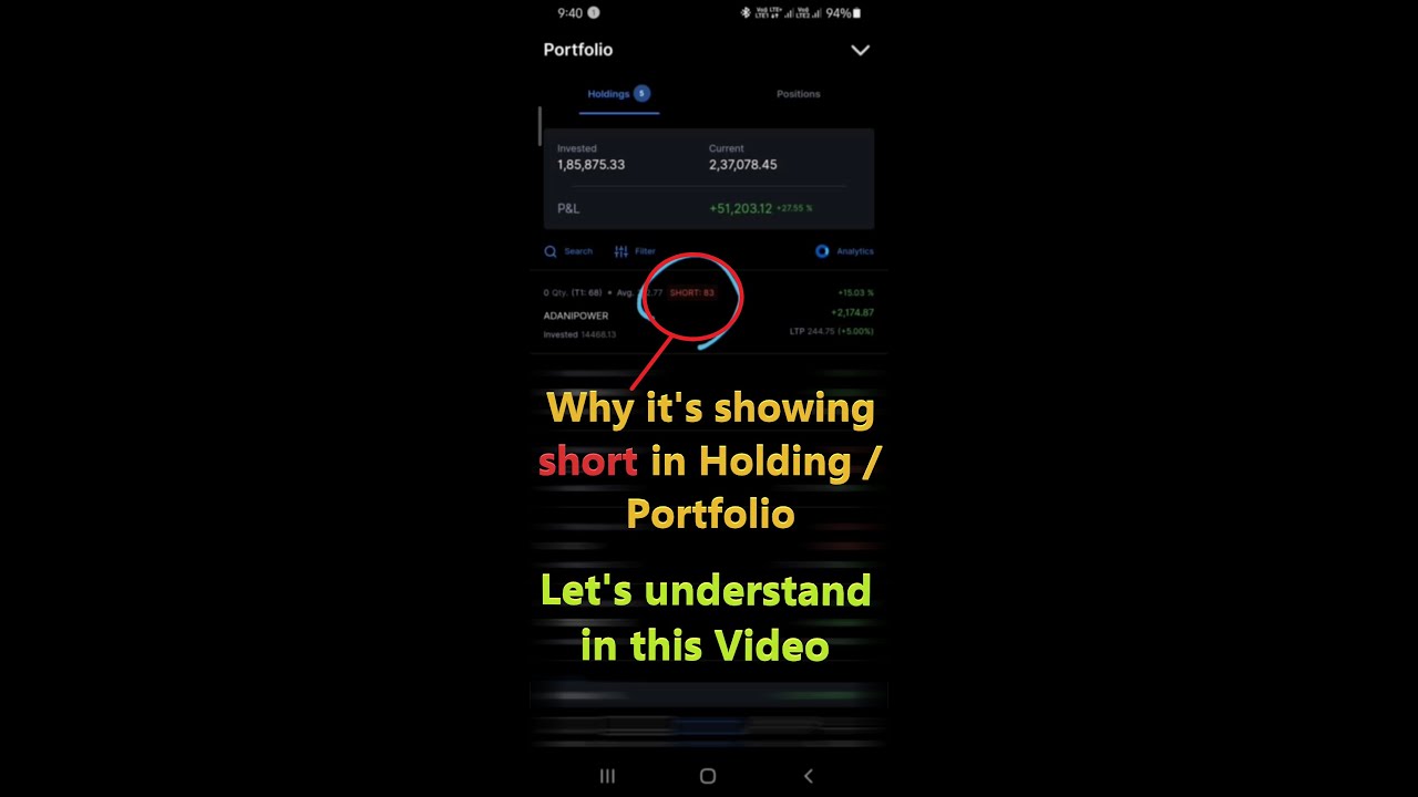Why it's showing Short in Portfolio / Holding? Let's find out! Short ...