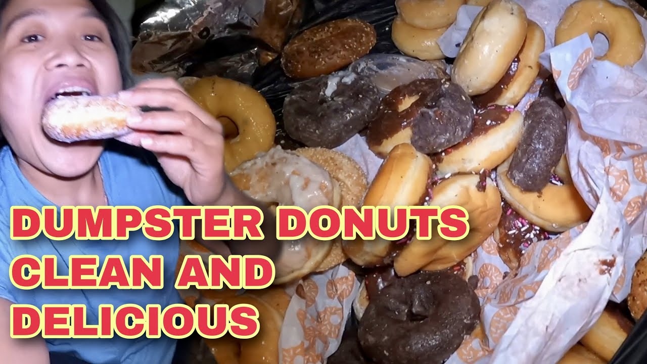 Dumpster diving Kinakain ko ang mga dunkin donuts na tinatapos wow ...