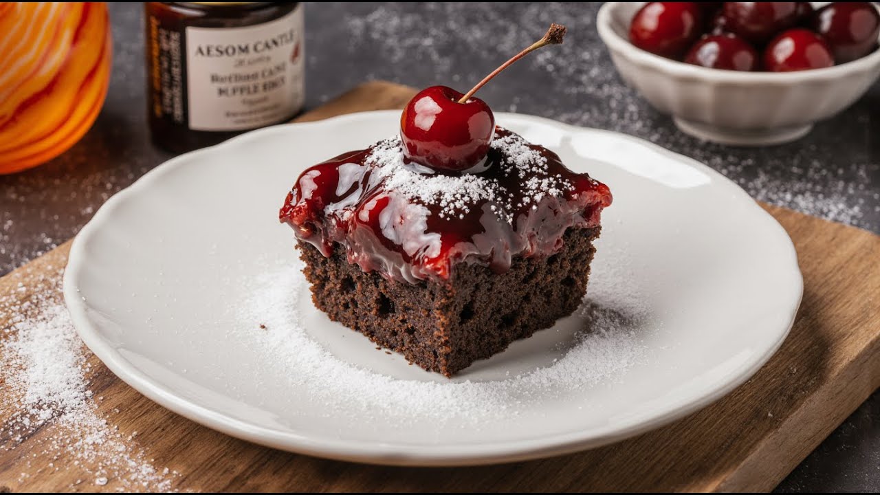 Amazing Chocolate Sponge with Cherry Topping — So Soft It Melts in Your ...