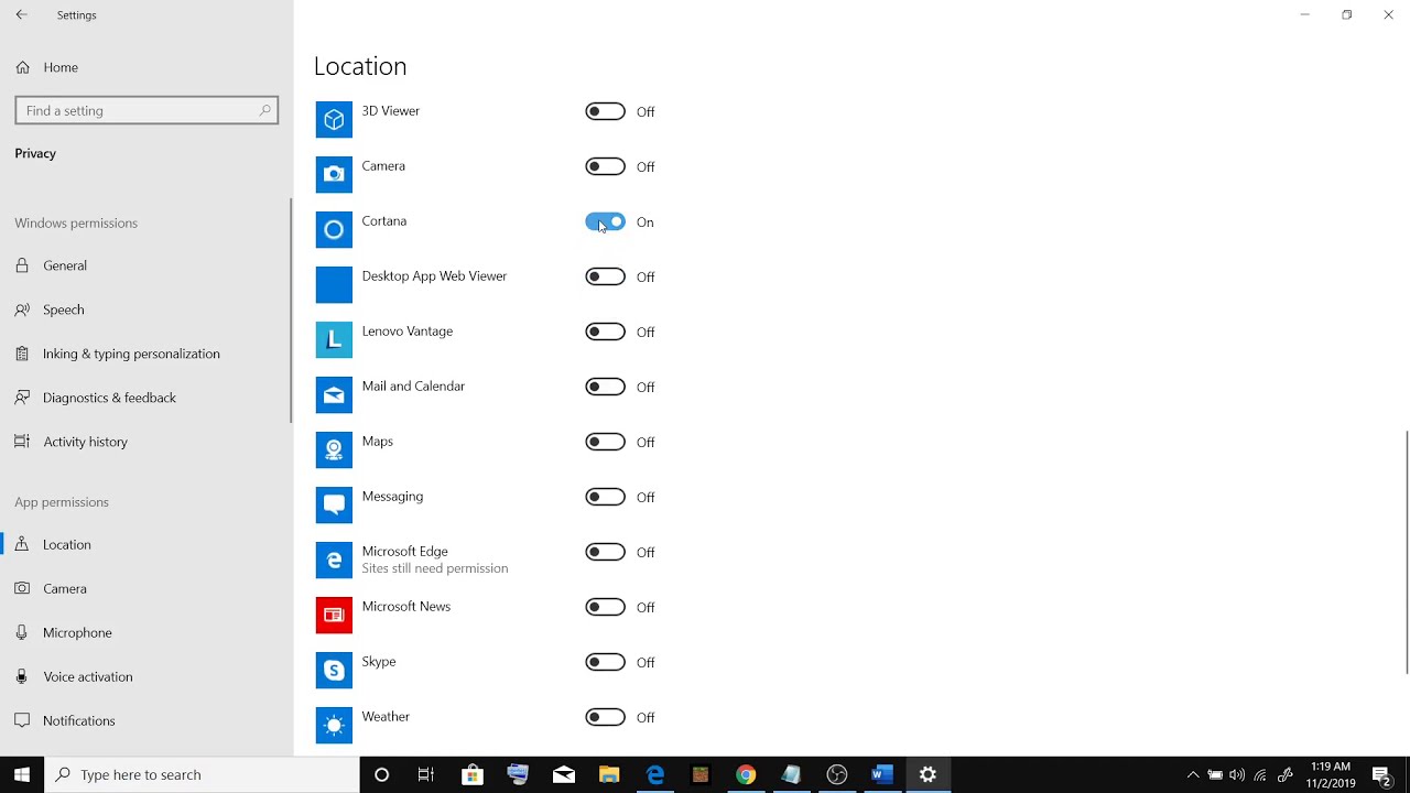 How to Turn On and Turn Off Location Access By Apps on Windows 10 - YouTube