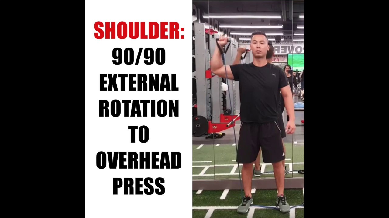 90/90 External Rotation to Overhead Press - YouTube
