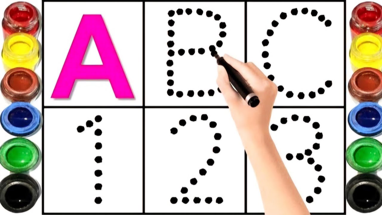 Learn to count, trace & write ABCD, 123, 123 Numbers,1 to 100 counting ...