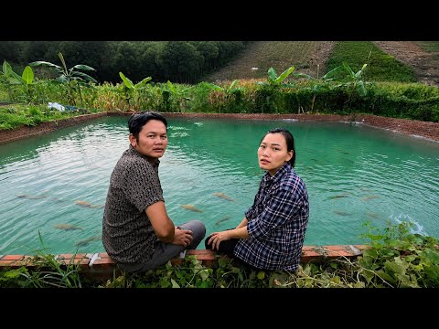 The first day of releasing fish into the new pond - Joy after days of hard work. Ly Vy Ca 