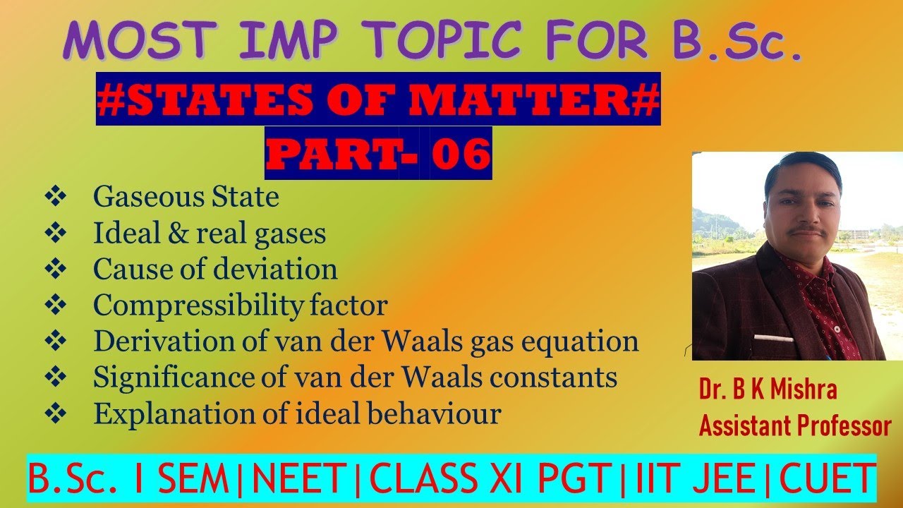 ideal gas equation van der Waals gas equation pressure and volume ...