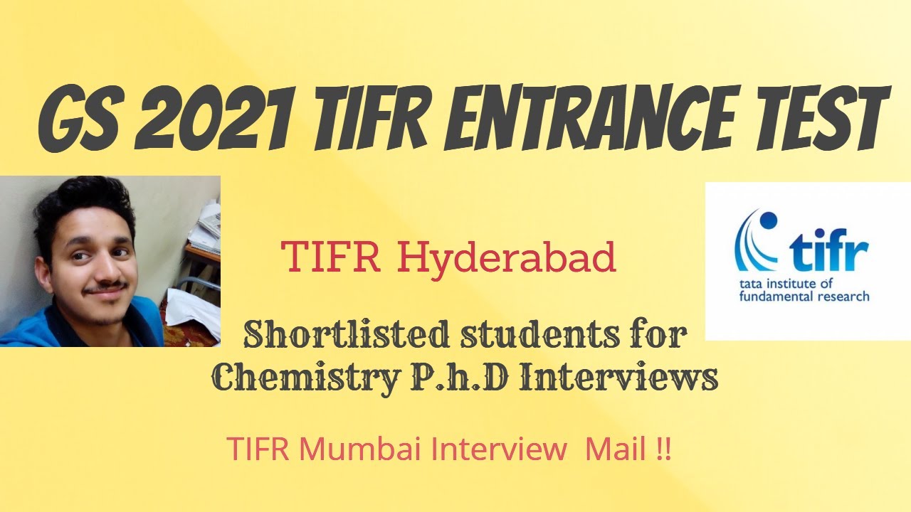 TIFR Hyderabad GS 2021 Result Live|Shortlisted students for Chemistry P ...