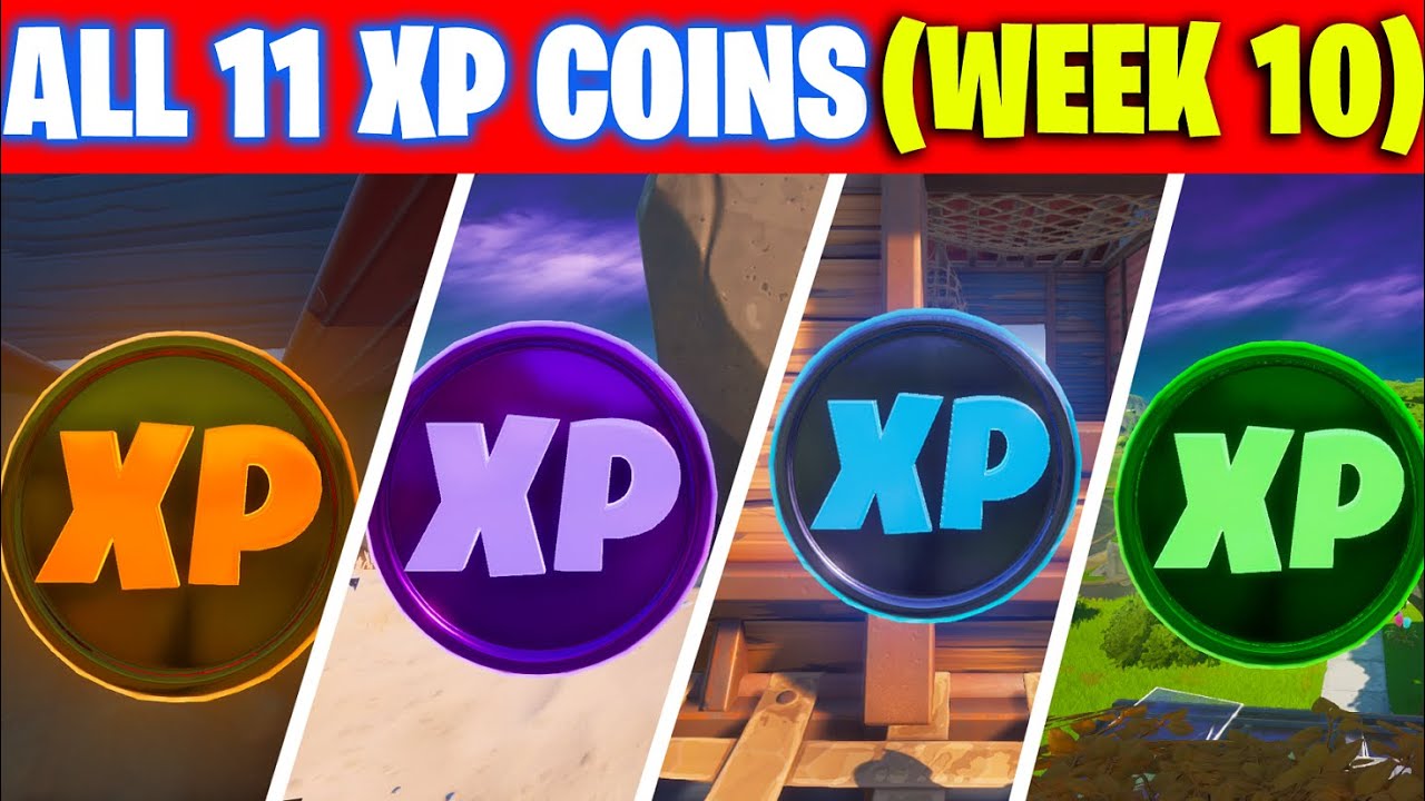 All 11 Week 10 XP Coins Locations In Fortnite Season 4 Chapter 2 - YouTube