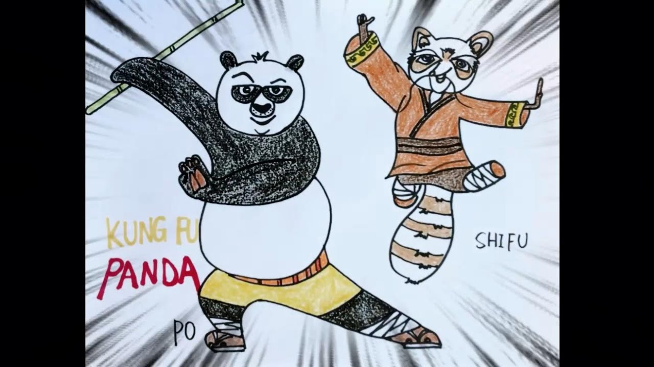 How to draw PO & Shifu Master from KUNGFU Panda popular movie ...