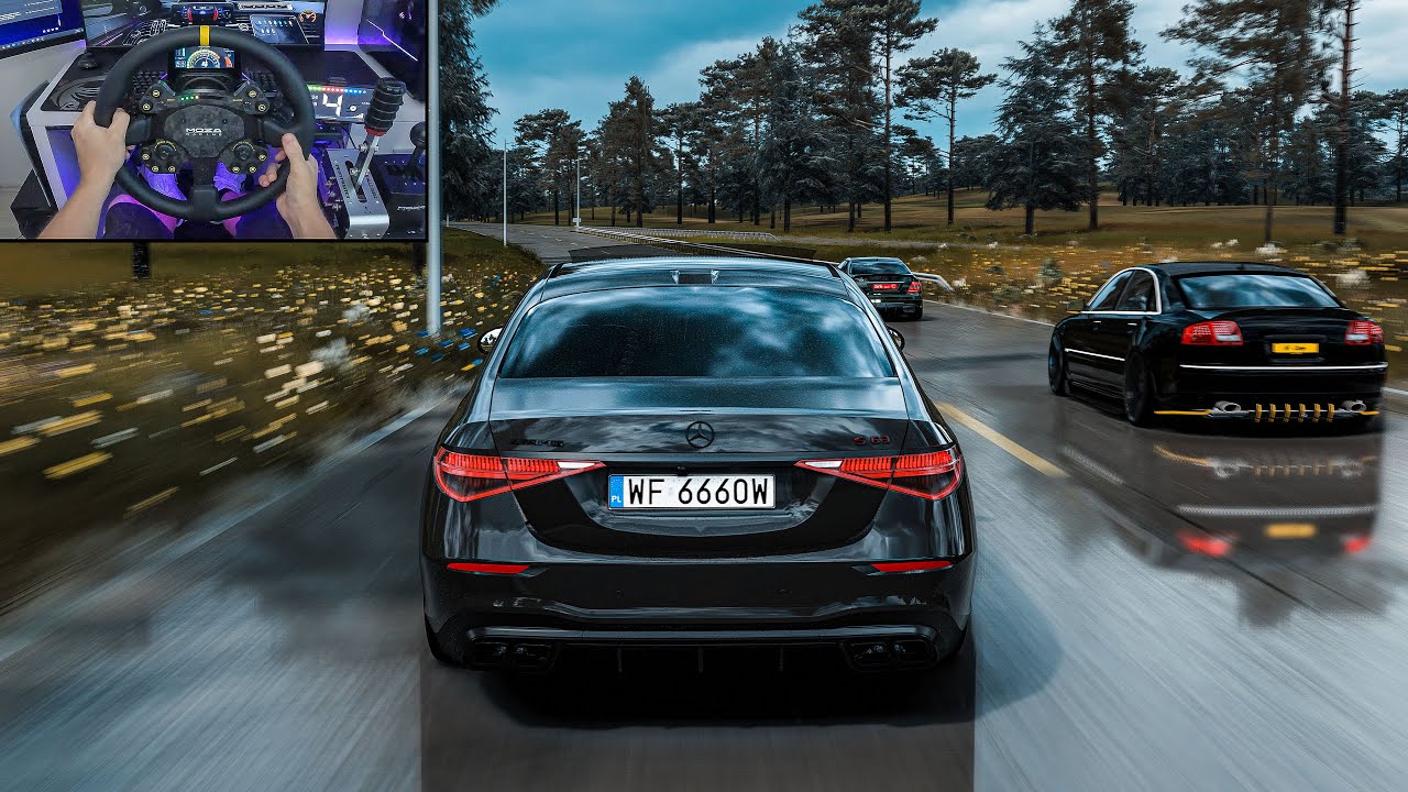 Mafia Convoy Mercedes-Benz S63 AMG & C63 AMG & Audi S8 V10 - Assetto ...