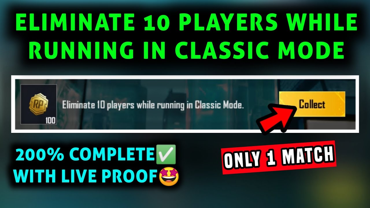 ELIMINATE 10 PLAYERS WHILE RUNNING IN CLASSIC MODE | SEASON CHALLENGE ...