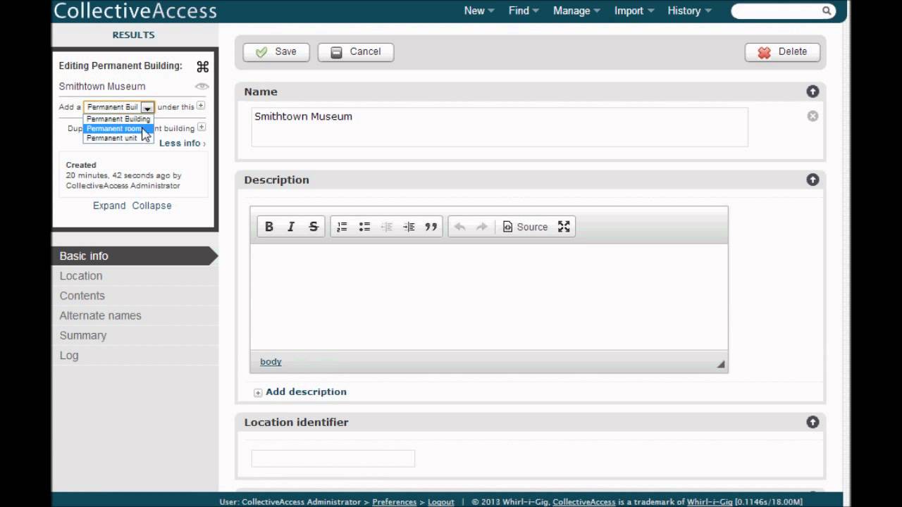 CollectiveAccess Tutorial: Editing Storage Locations - YouTube