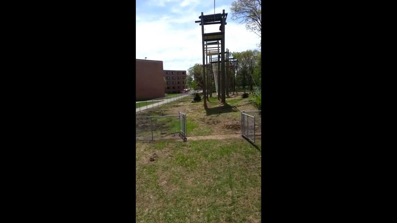UWEC Ropes Course Zip Line - YouTube