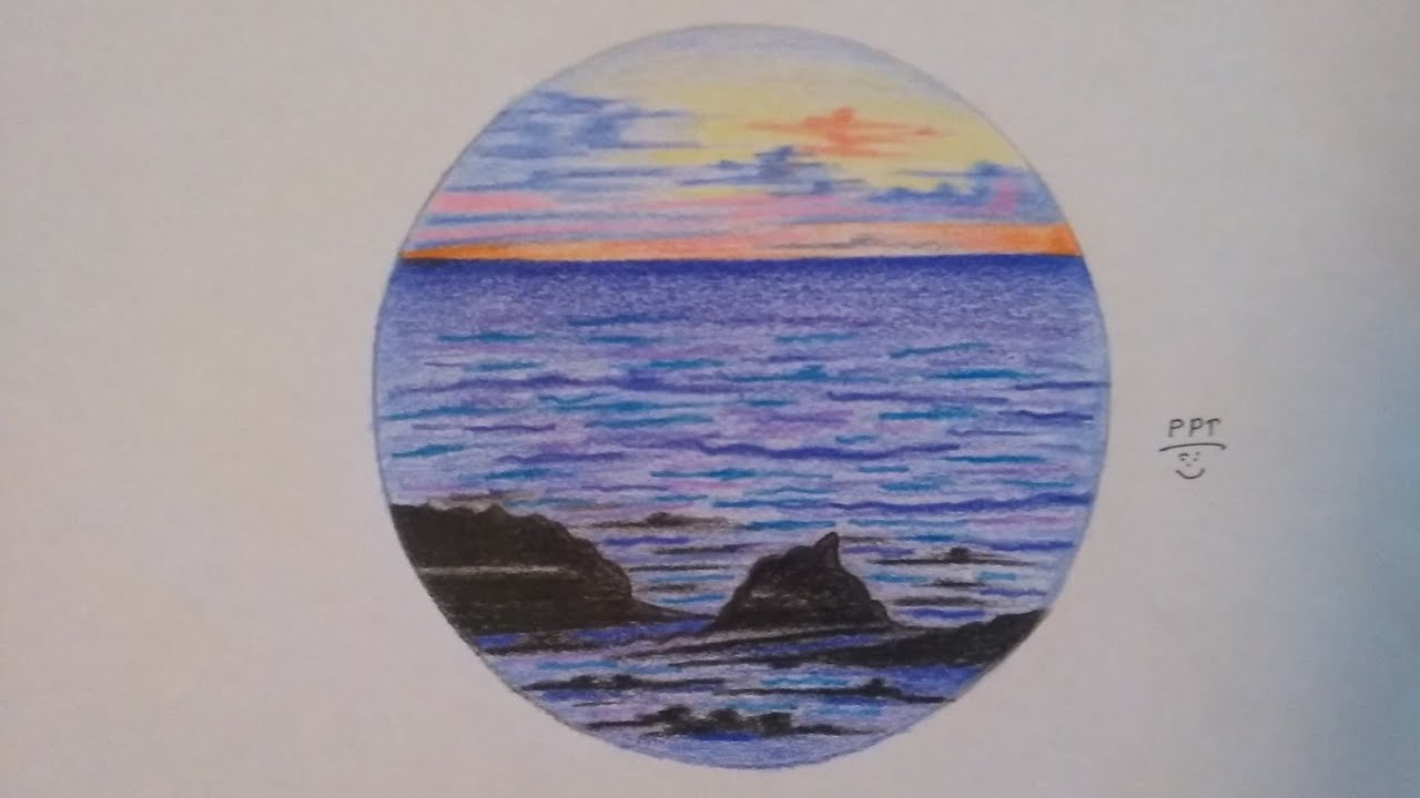 How To Draw Beach After Sunset with Arteza Colored Pencils step By Step Drawing sunset how-to-draw-beach-after-sunset-with-arteza-colored-pencils-step-by-step-drawing-sunset