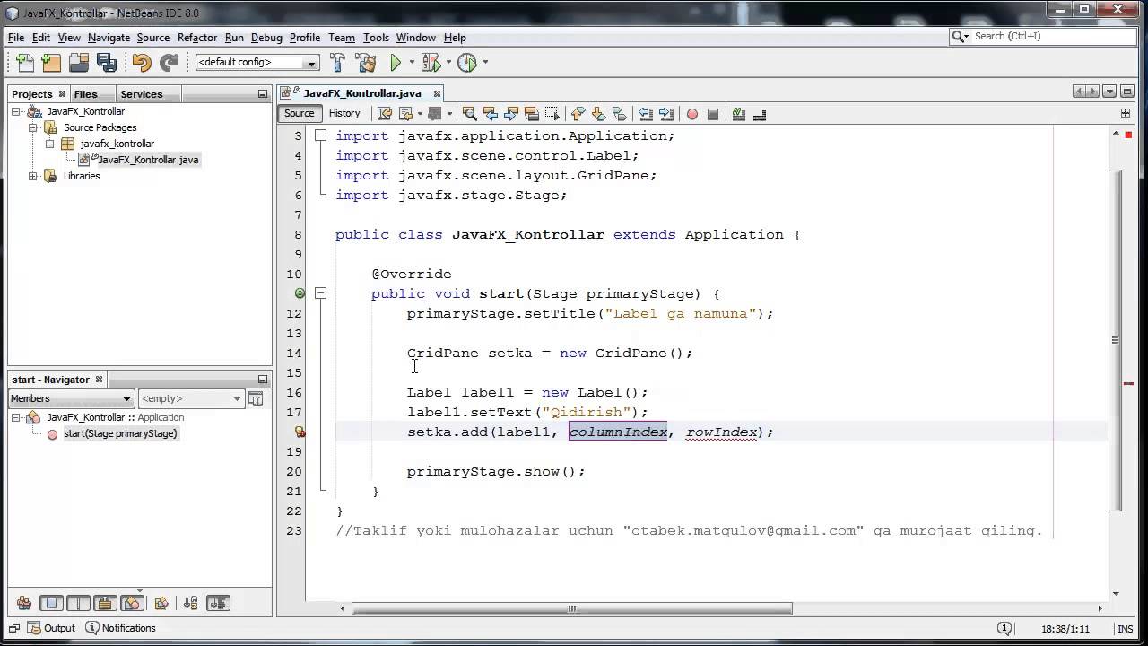 JavaFX da FGI yasash 005 Label (yasash) - YouTube