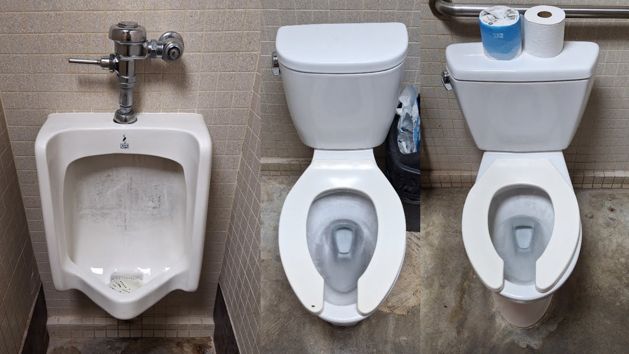 Barbecue Restaurant Men's Restroom - YouTube