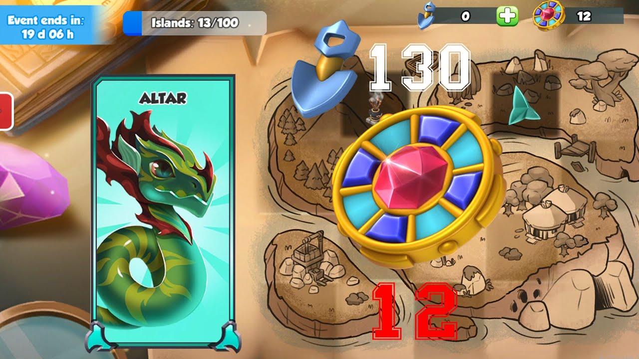 Treasure Hunt Event (Shovel 130 = 12 Amulet) , Dragon Mania Legends ...