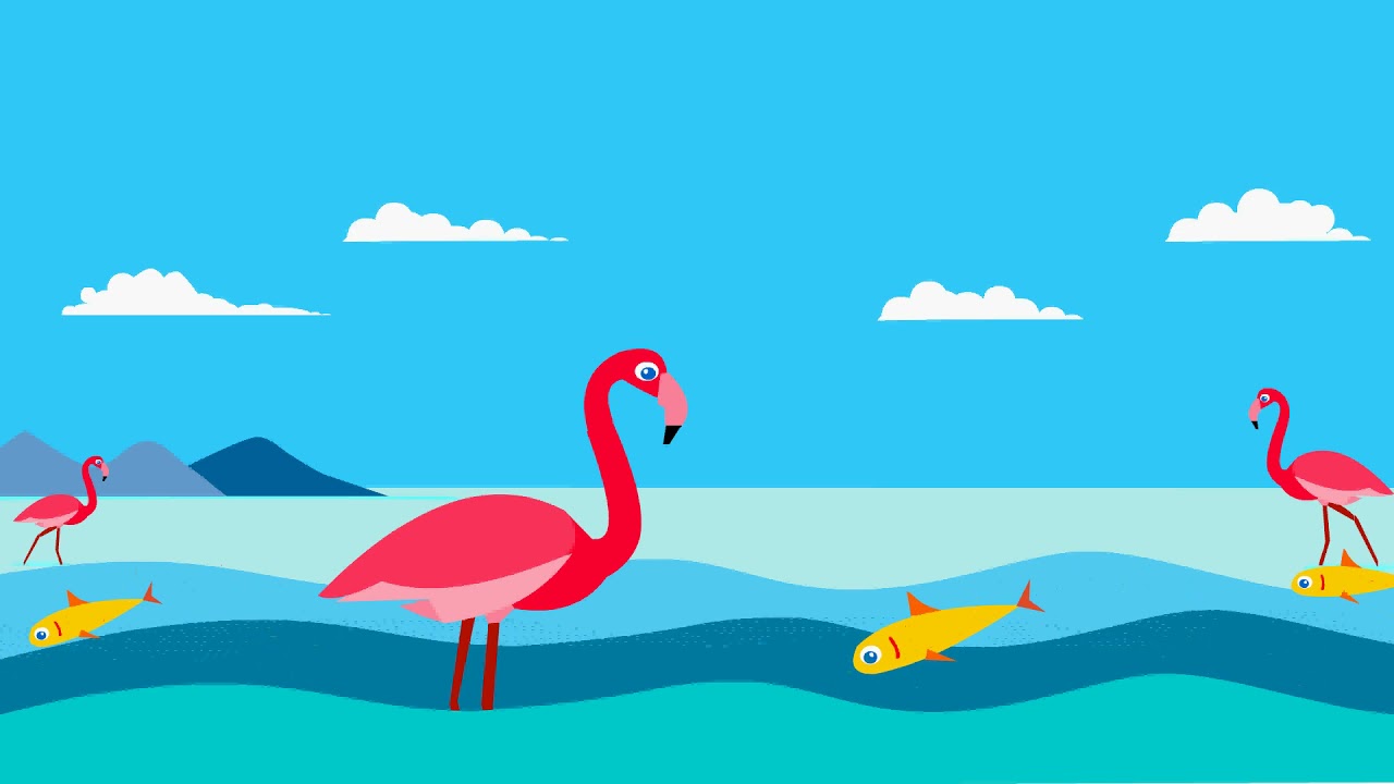 flamingo lake Background animation | Free BG | Animasi background ...