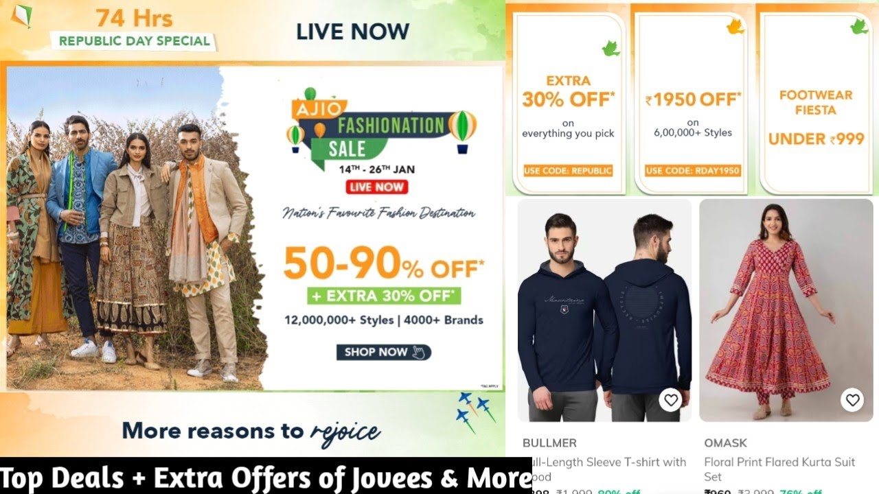 The Ajio Fashionation Sale 2023 | Ajio Offers Today | Ajio buy 1 get 4 ...