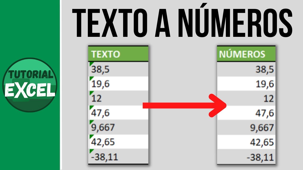 Convertir textos a números en Excel 🔁 - YouTube