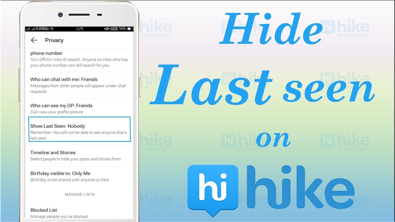 How to hide last seen on Hike - YouTube