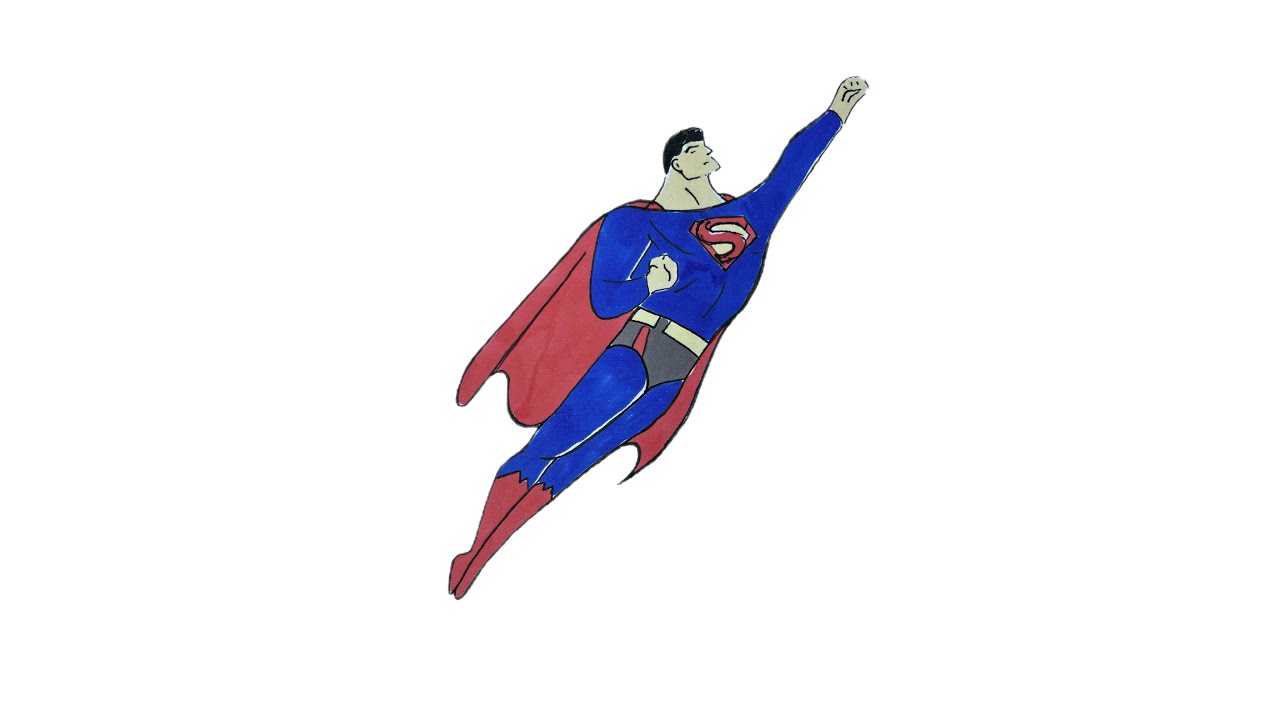 Superman Drawing – Superhero Art Simple and Colorful - YouTube