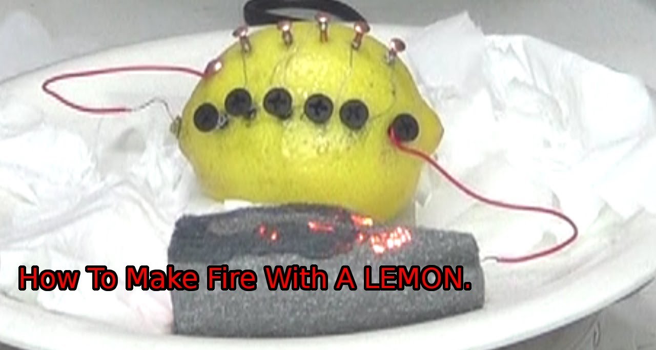 レモンで火を起こす！How To Make Fire With A LEMON. - YouTube