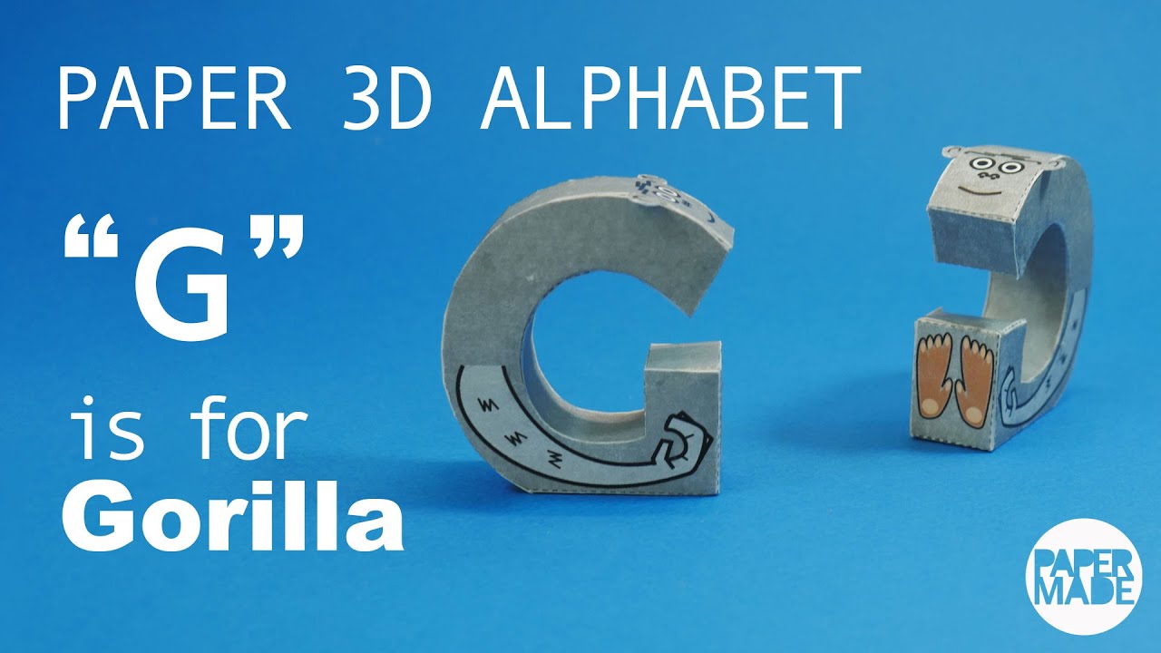 G is for Gorilla (How to make Papercraft Alphabet) - Vertical video ...