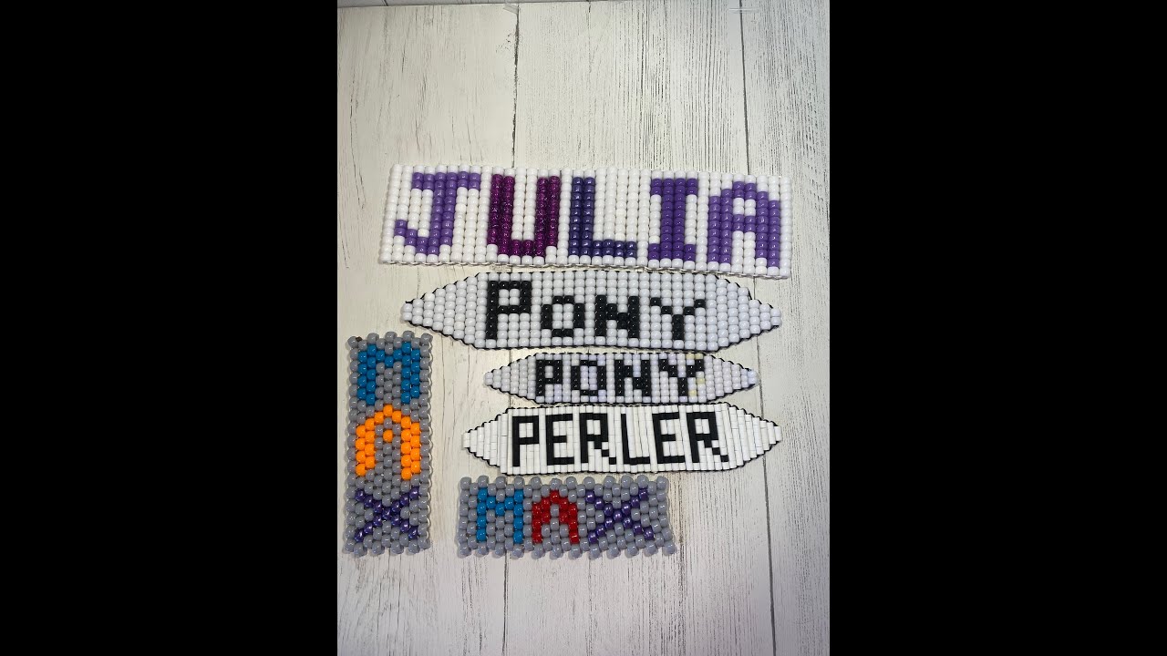 Beaded Names and Words with Pony Beads - Pony bead letters & name ...