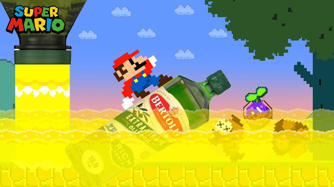 Super Mario Bros but Mario Escape the OIL FLOOD - YouTube