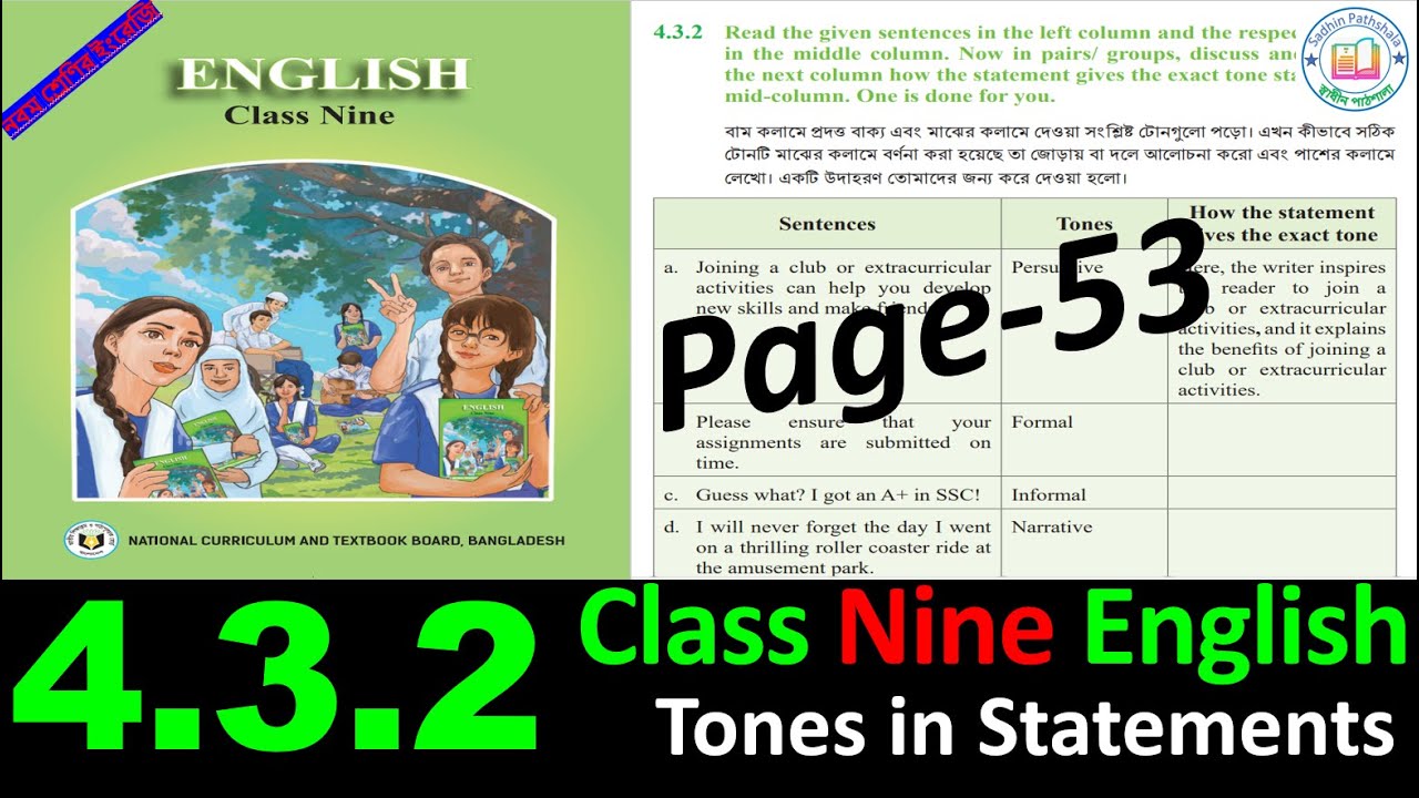 Class Nine English 4.3.2 page 53 solution 2024 || Unit 4 lesson 4.3.2 ...