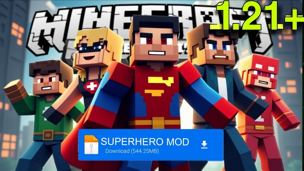 Superhero Mod For Minecraft Pe 1.21+ || Download media file link in ...
