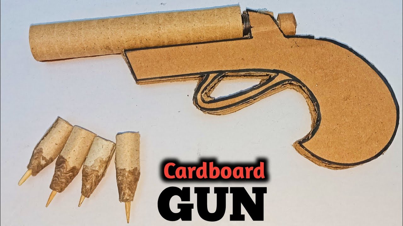 How to make A CARDBOARD GUN THAT'S SHOOT | DIY Mini Gun - YouTube