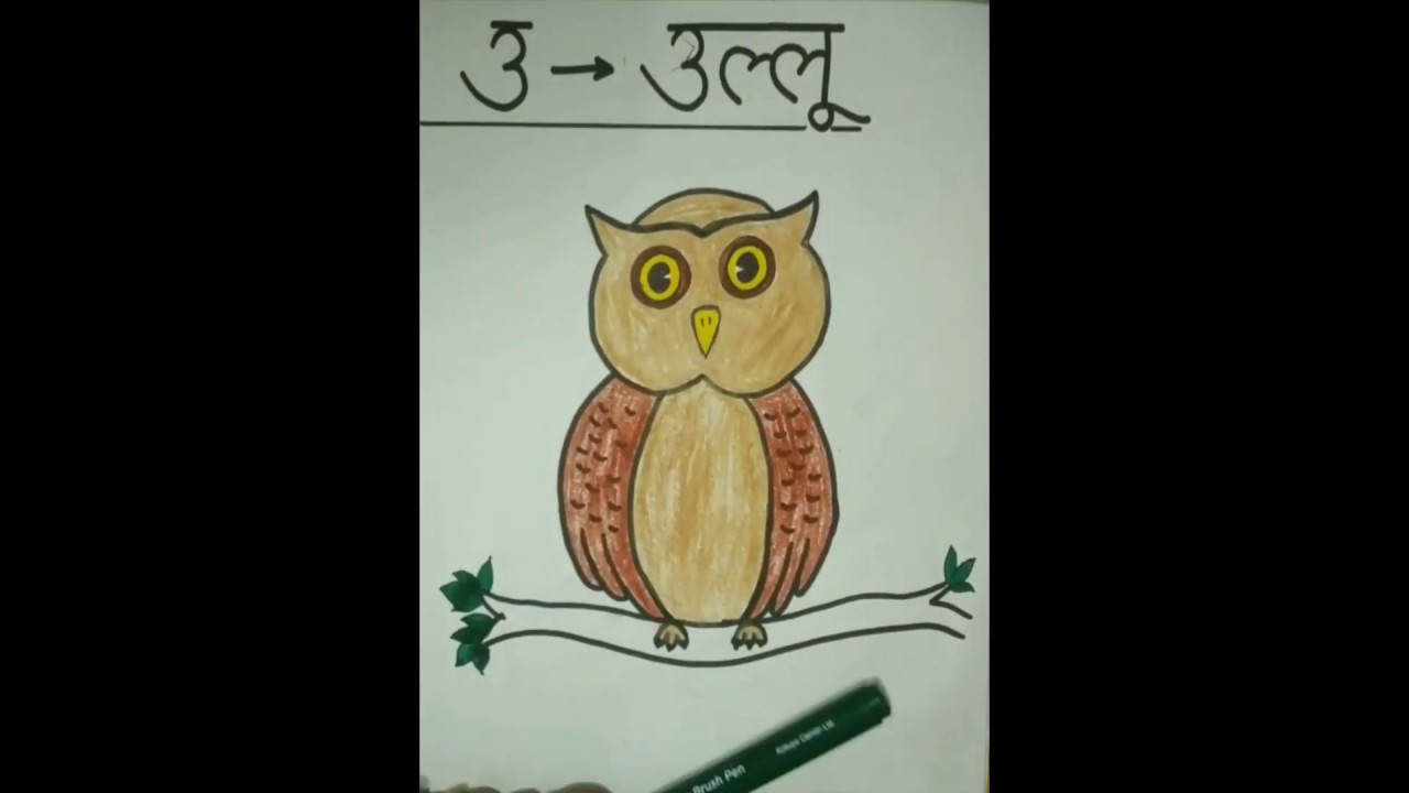 Drawings from उ से उल्लू - YouTube