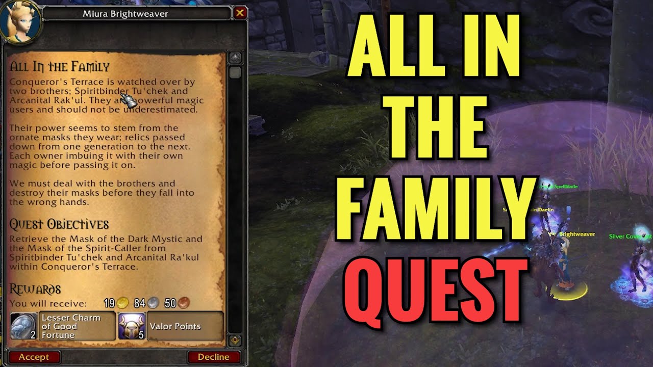 All In The Family Quest (WoW MOP) - YouTube