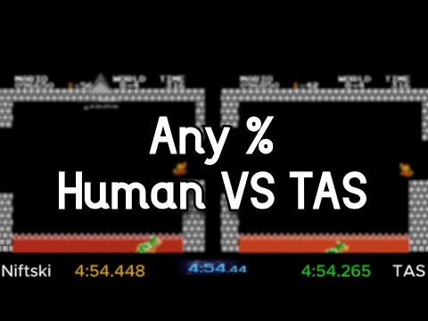 World Record Comparison of Super Mario Bros Any% Niftski vs TAS