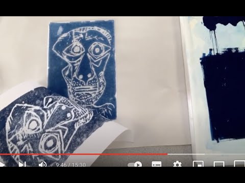 Print-making using a polystyrene tile - YouTube