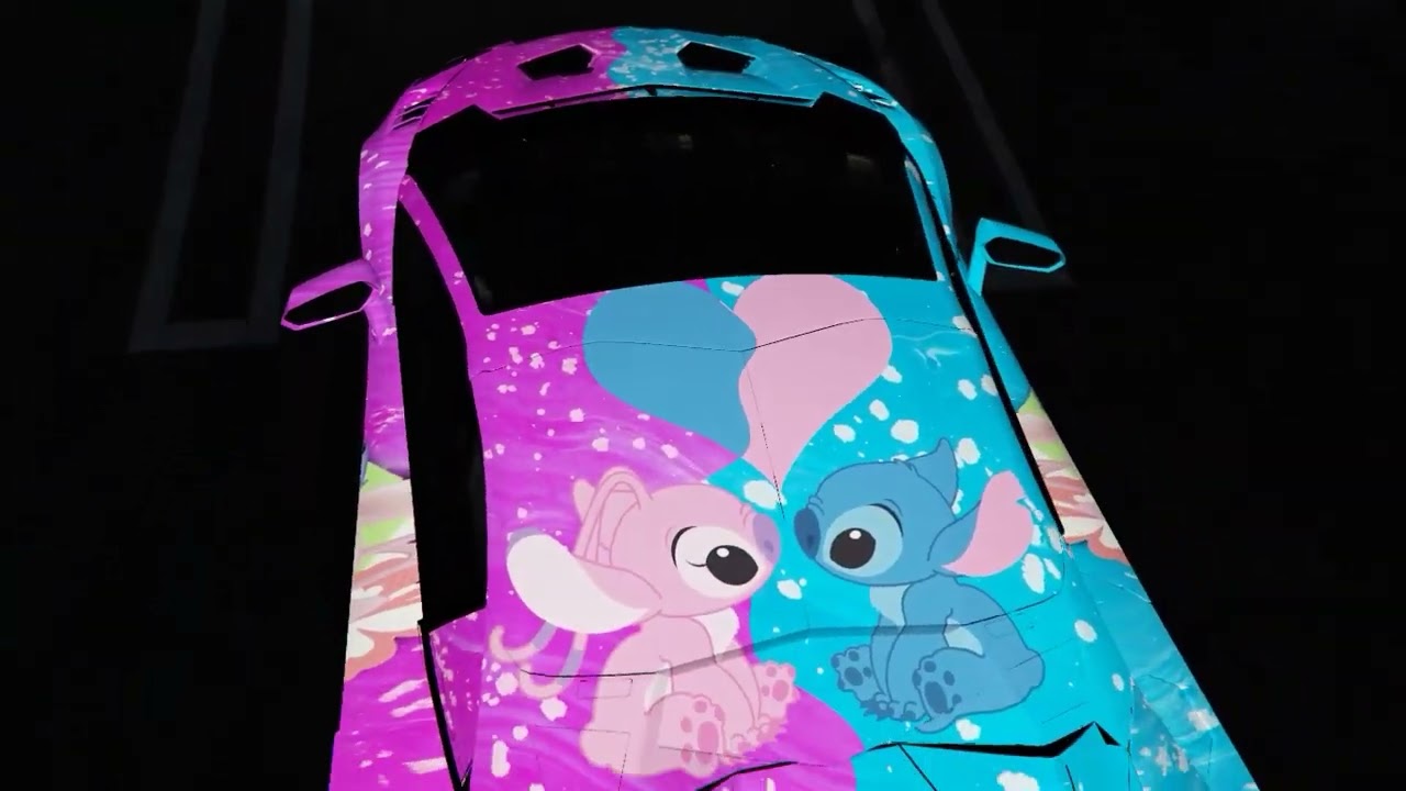 Lambo Stitch Pink | Light Animation | 3D | Glowing Car | Neo Desginer ...